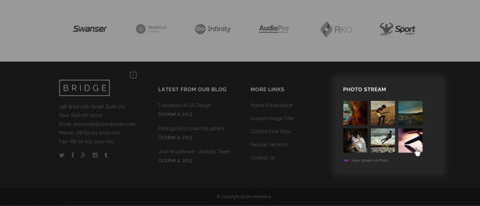 Bridge Documentation and Tutorials | 9. Footer