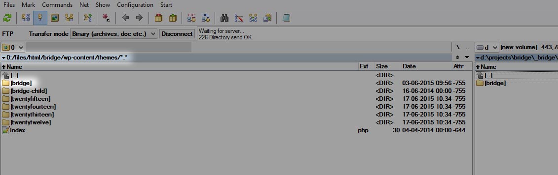Bridge Documentation and Tutorials | 2.3 Installing the Bridge theme